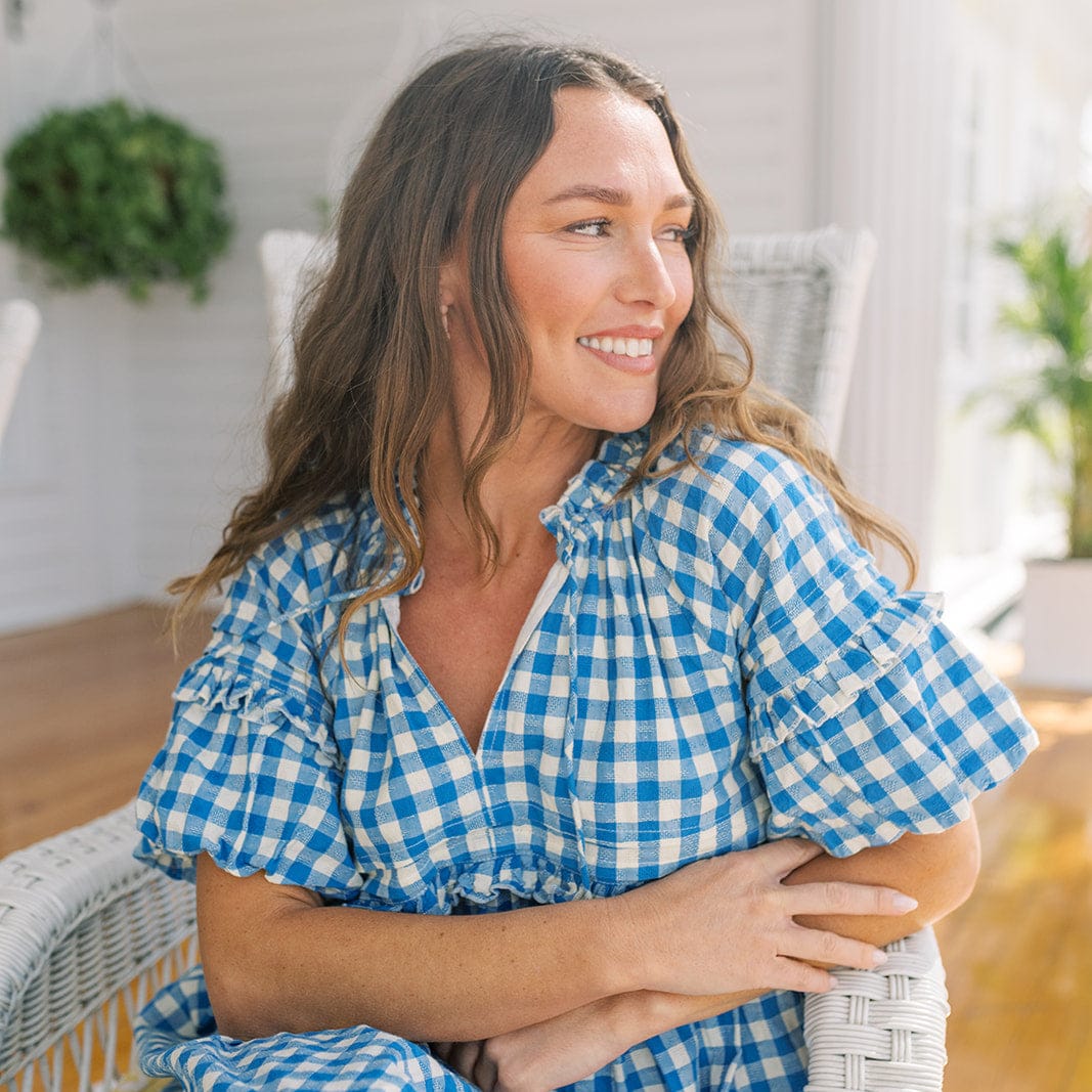 Blue Bay Gingham Charlotte Dress – Sunshine Tienda®