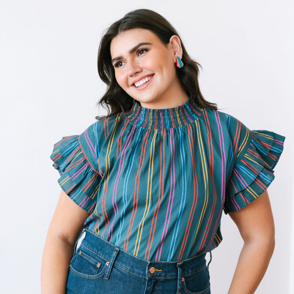 Puerto Stripe Flutter Top – Sunshine Tienda®
